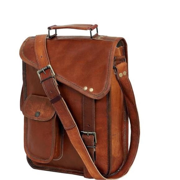Bags | Leather Satchel Tablet Bag Laptop Case Office Briefcase ...